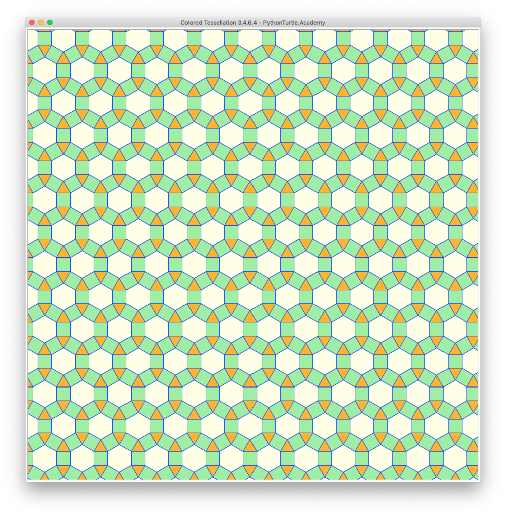 Colored Semi Regular Tessellation 3464 With Python Turtle Learn Python