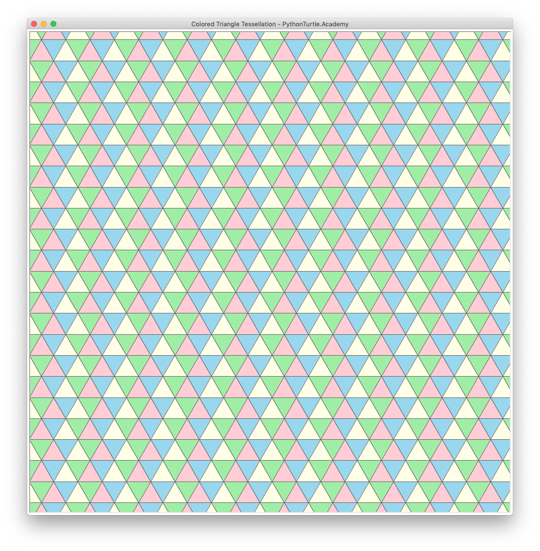 Colored Triangle Tessellation With Python Turtle Python And Turtle