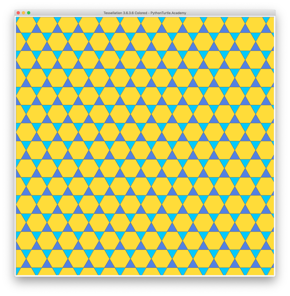 Colored Semi Regular Tessellation 3636 With Python Turtle Learn Python