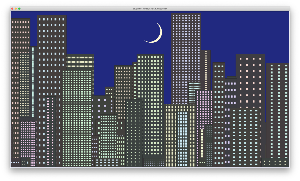 City Skyline with Python Turtle – Learn Python
