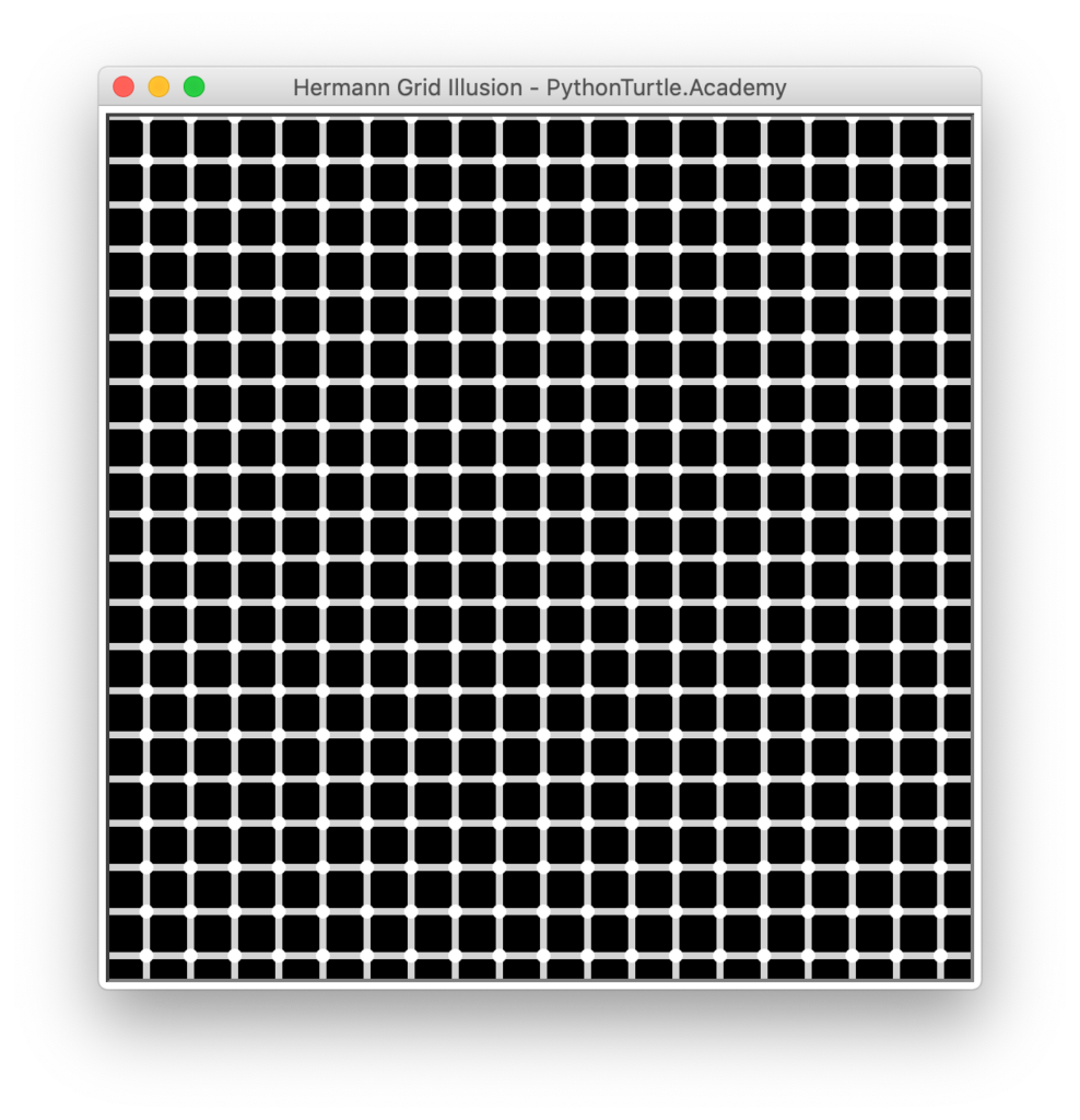 Hermann Grid Illusion With Python Turtle With Source Code Python And Turtle