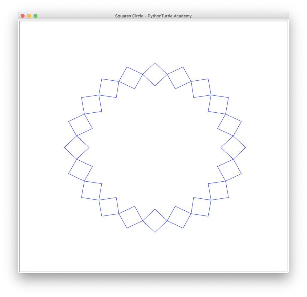 Circle Of Squares Source Code Python And Turtle