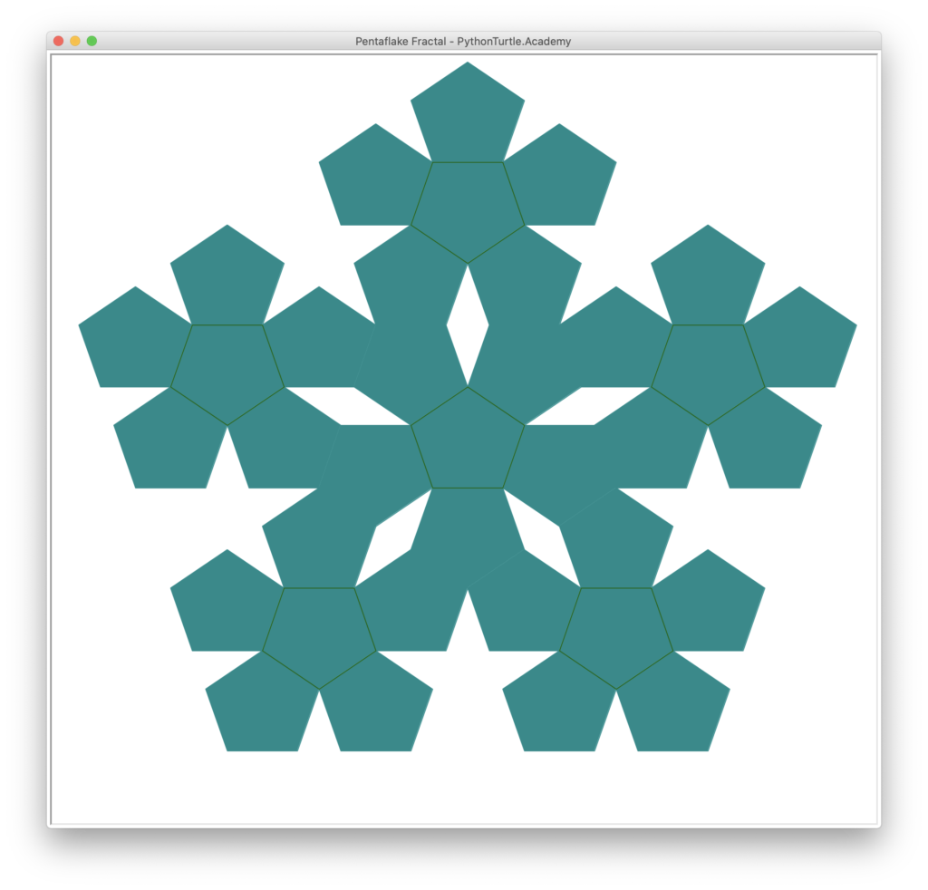 Pentaflake Fractal With Python Turtle Source Code Python And Turtle